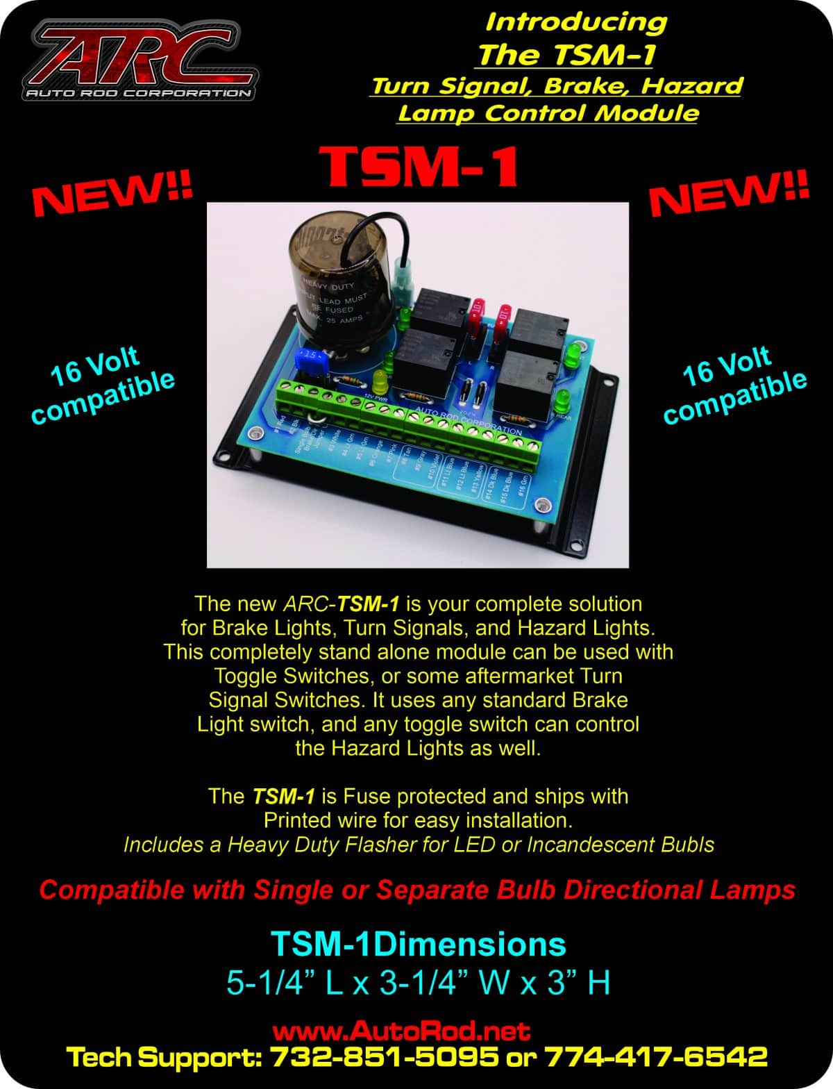 NEW!!! ARC-TSM-1 Turn Signal Module - Auto Rod Corporation